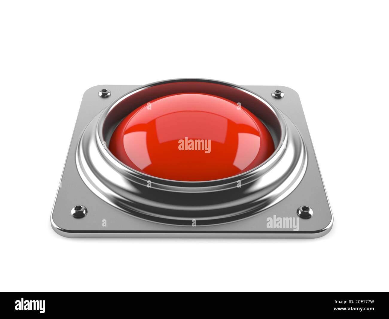 Push button isolated on white background Stock Photo - Alamy