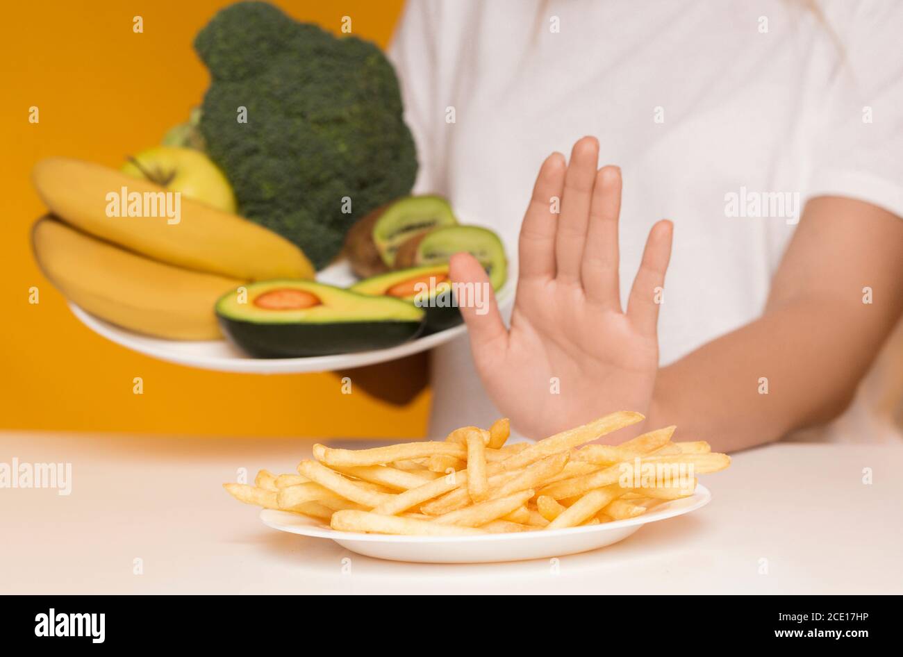 Refusing to eat unhealthy food hi-res stock photography and images - Alamy