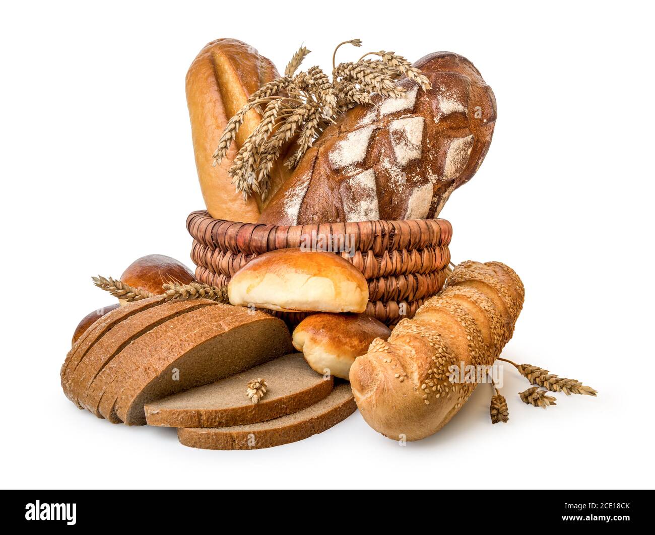 Basket of bread Stock Photo - Alamy