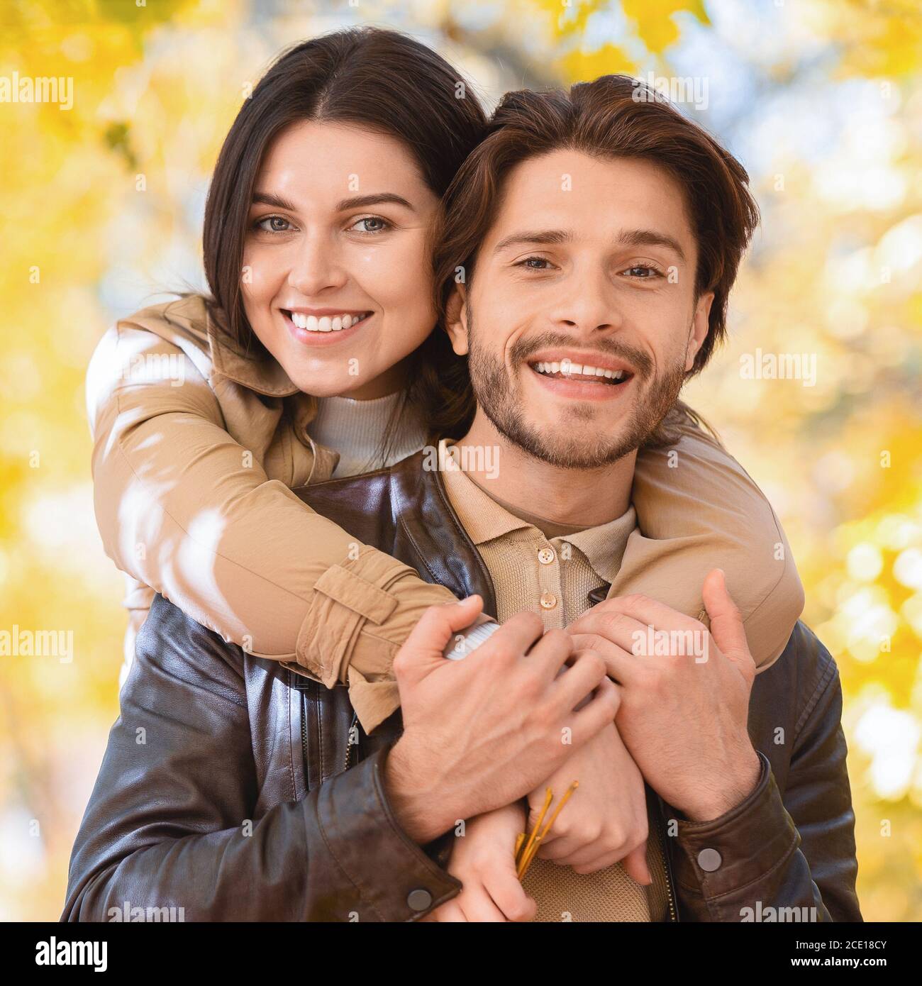 Cheerful man woman touching hi-res stock photography and images - Alamy