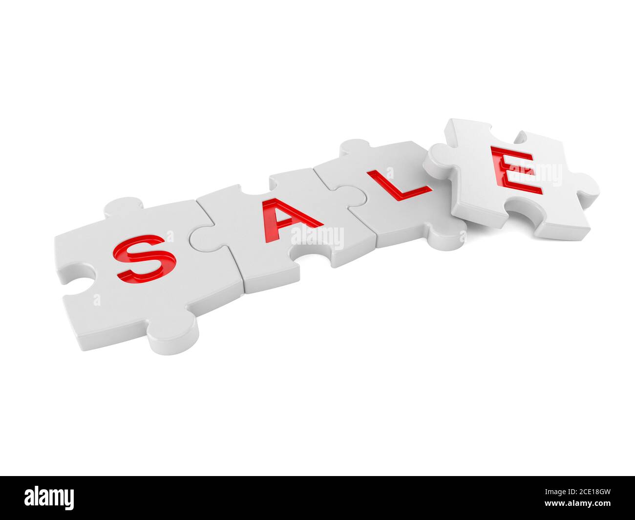Sale jigsaw puzzle concept isolated on white background Stock Photo - Alamy