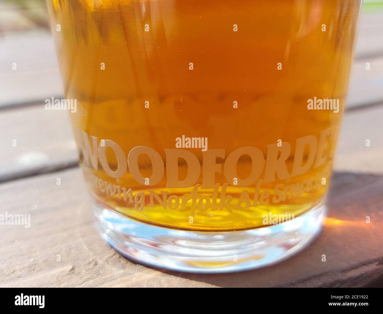 Real ale in a pint glass Stock Photo - Alamy