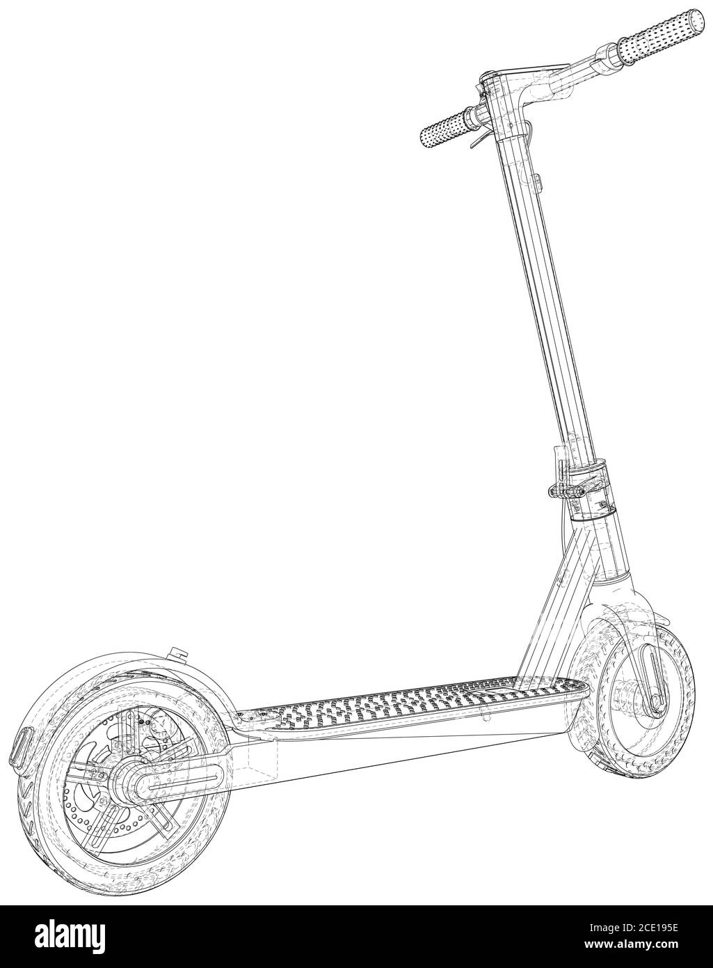 Scooter. Vector Illustration. The layers of visible and invisible lines ...