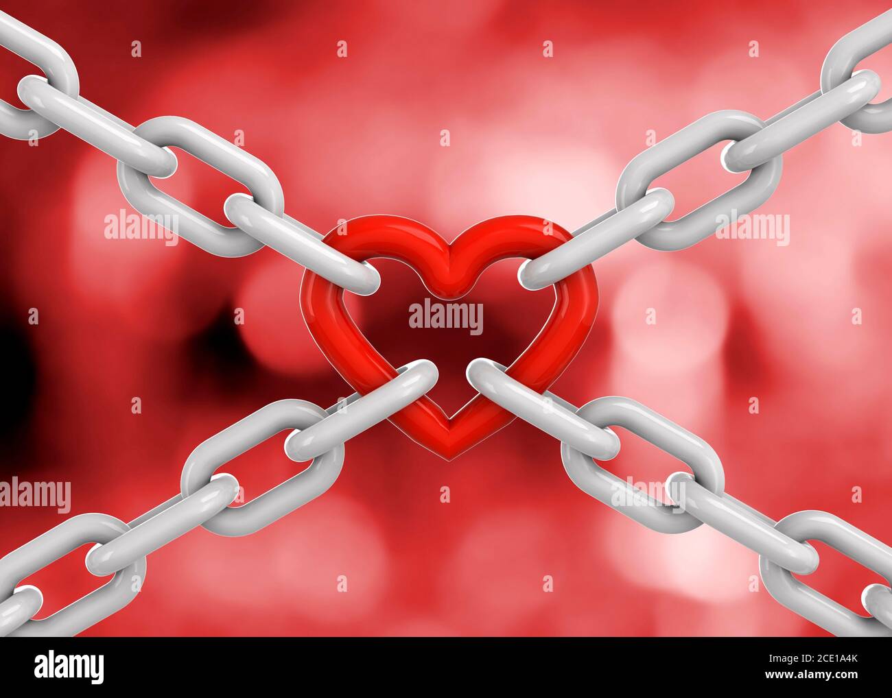 Chain And Heart - 3D Stock Photo - Alamy