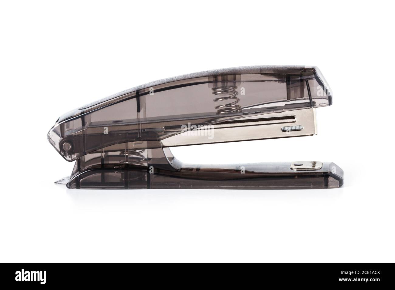 Plastic stapler close up isolated on white Stock Photo - Alamy