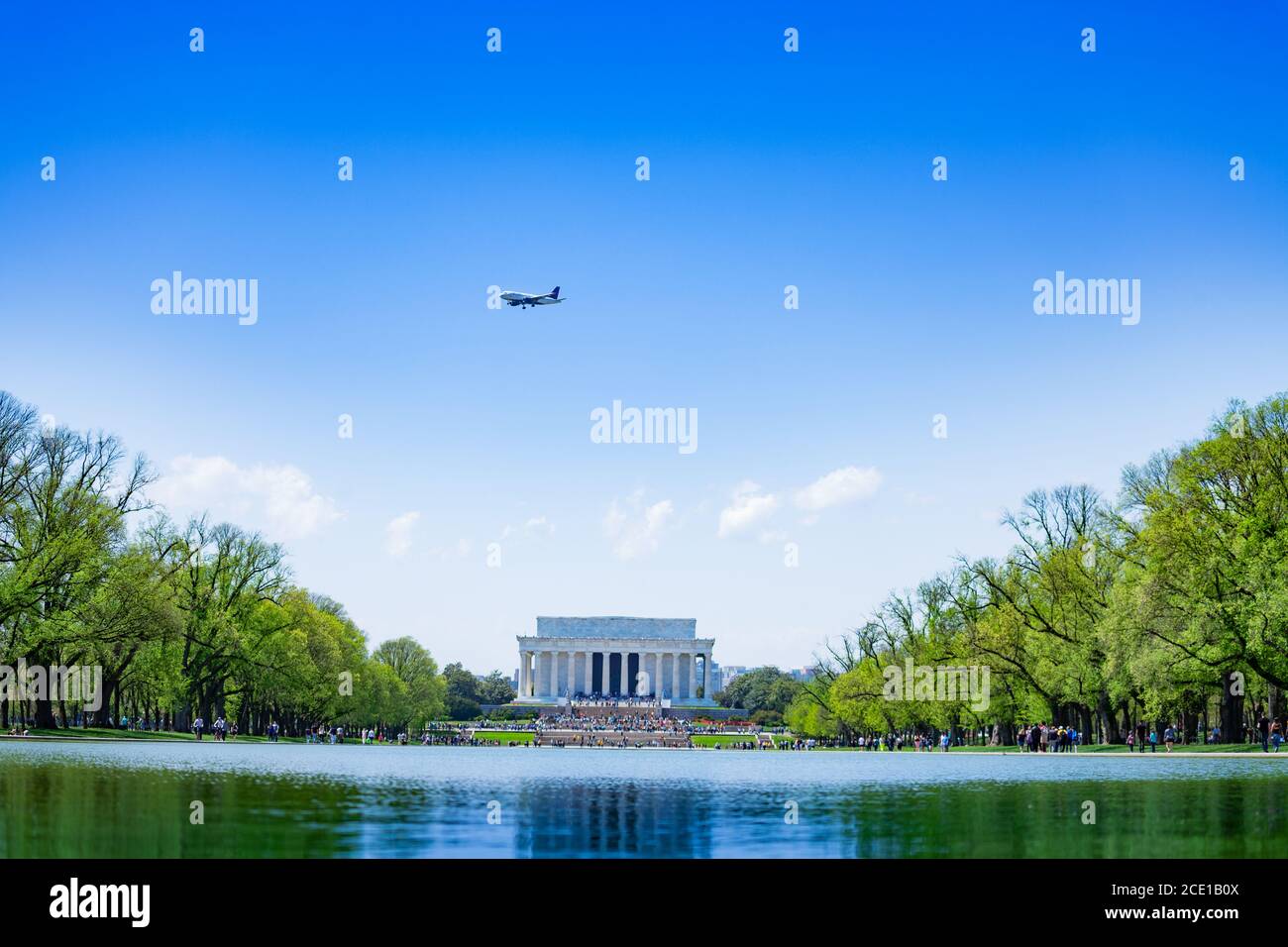 Lincoln Memorial over basin pond in Washington D.C., USA Stock Photo ...