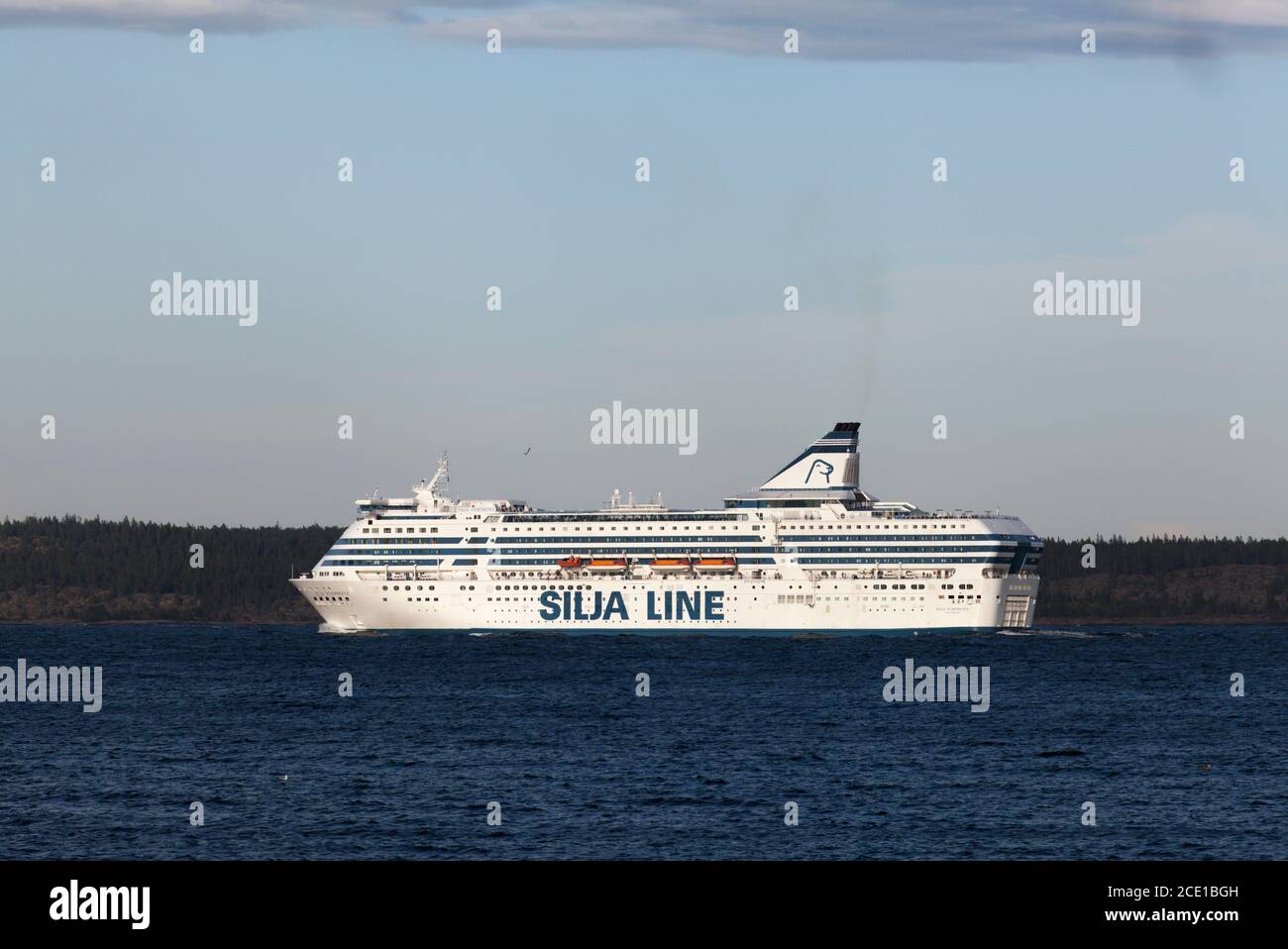 HIGH COAST HERITAGE, SWEDEN ON AUGUST 22, 2020. Ferry ship Silja ...