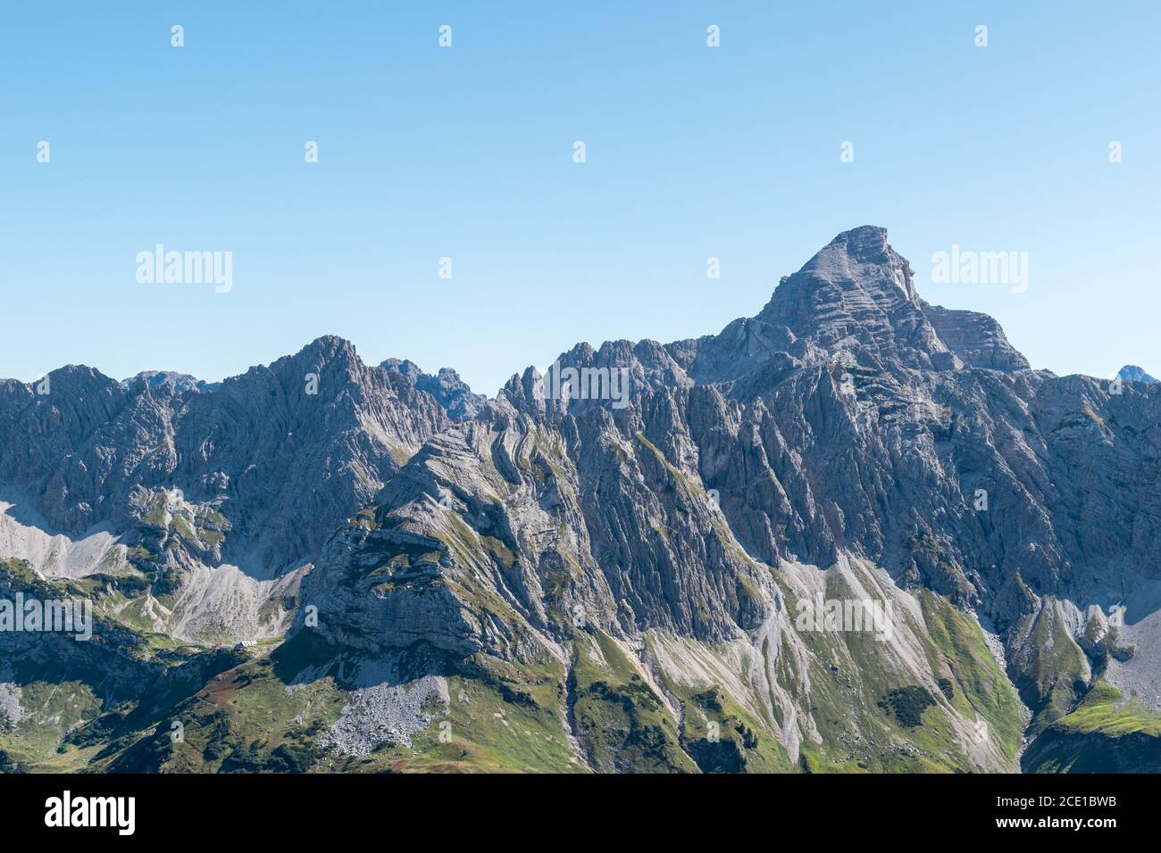 View to the Hochvogel the highest mountain from the Allgäu and located ...