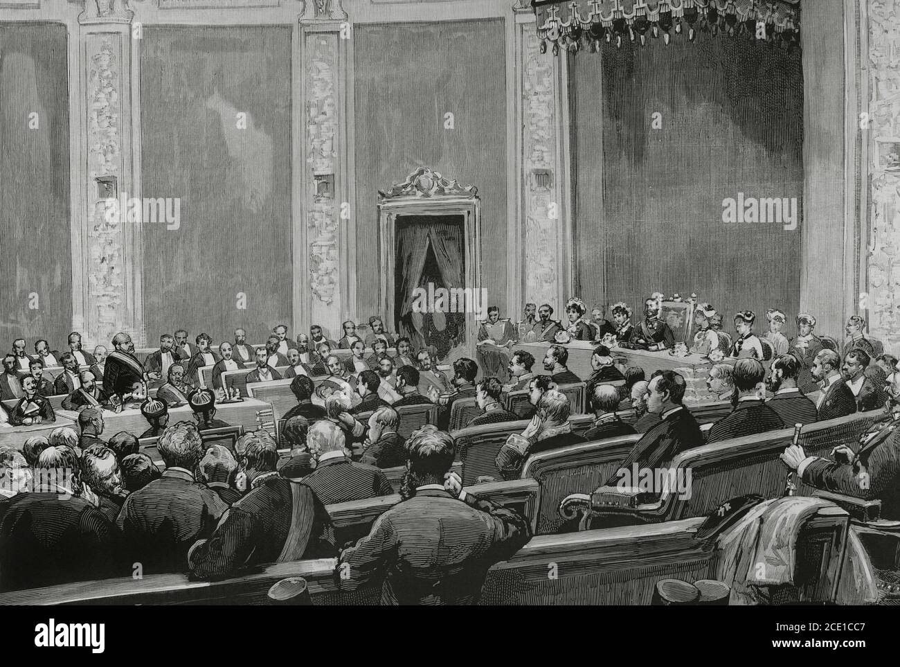 Spain, Madrid. Inaugural session held under the presidency of King ...