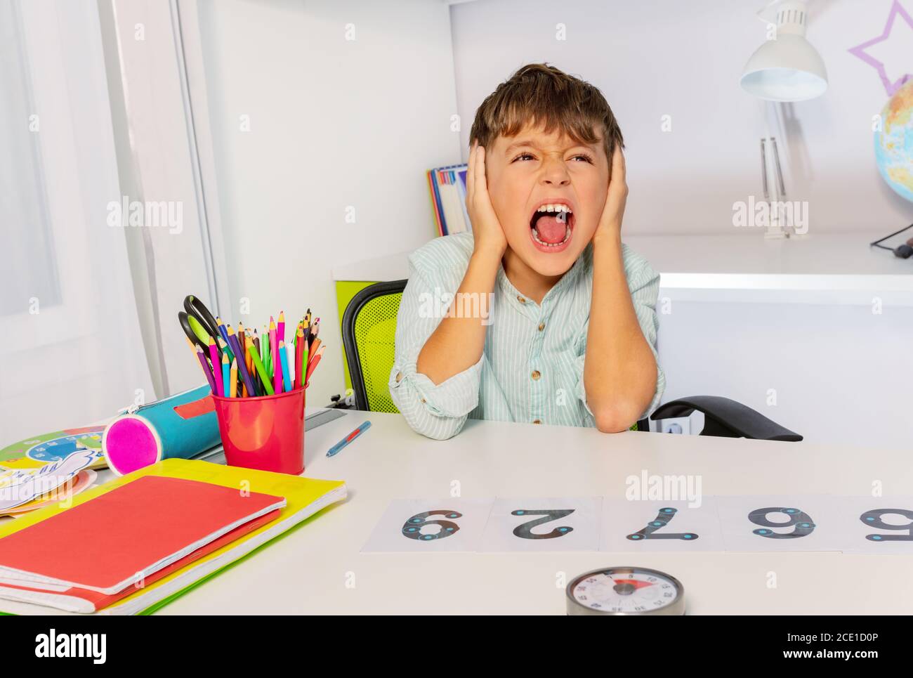 Boy with autism spectrum disorder learn numbers but scream and close ...