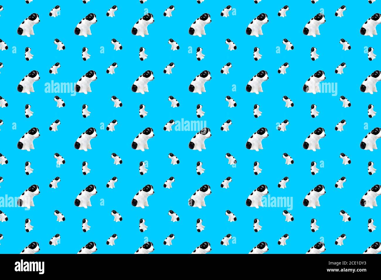 Dog pattern on a bright blue background Stock Photo - Alamy
