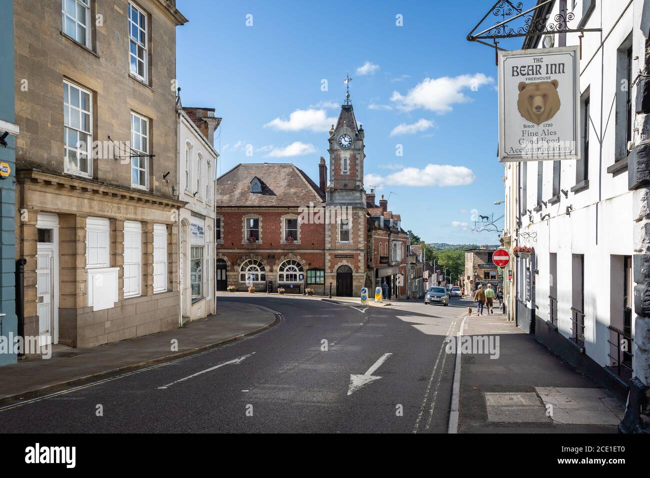 The Town Hall and Clock Tower in The High Street, Wincanton, Somerset ...