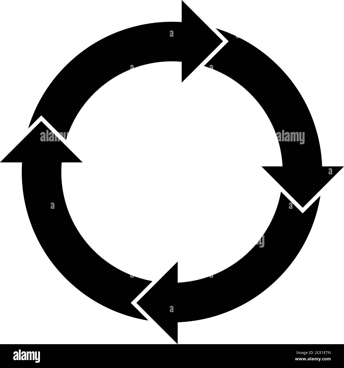 4 arrows in circle. Business infographic diagram of four repeating ...