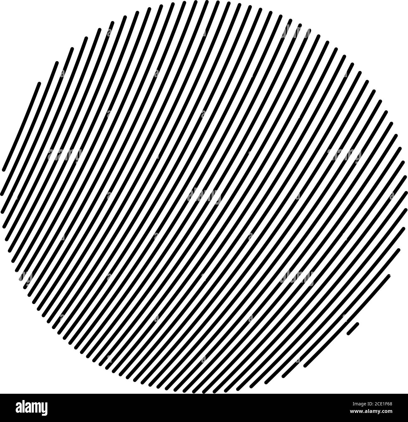Circle of thin black lines. Striped design element. Vector abstract ...