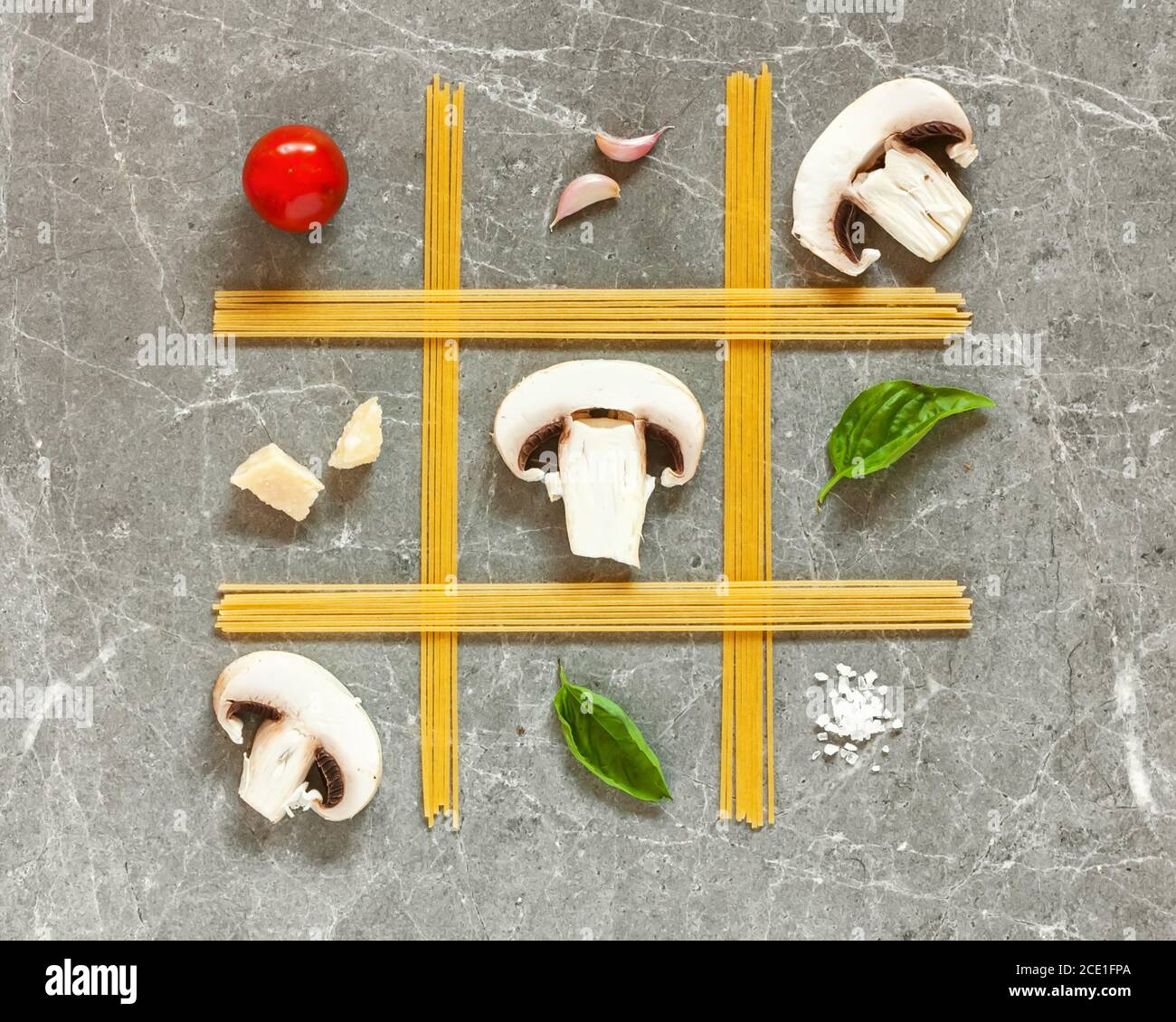 Creative image for national spaghetti day. Tic tac toe made of pasta ...