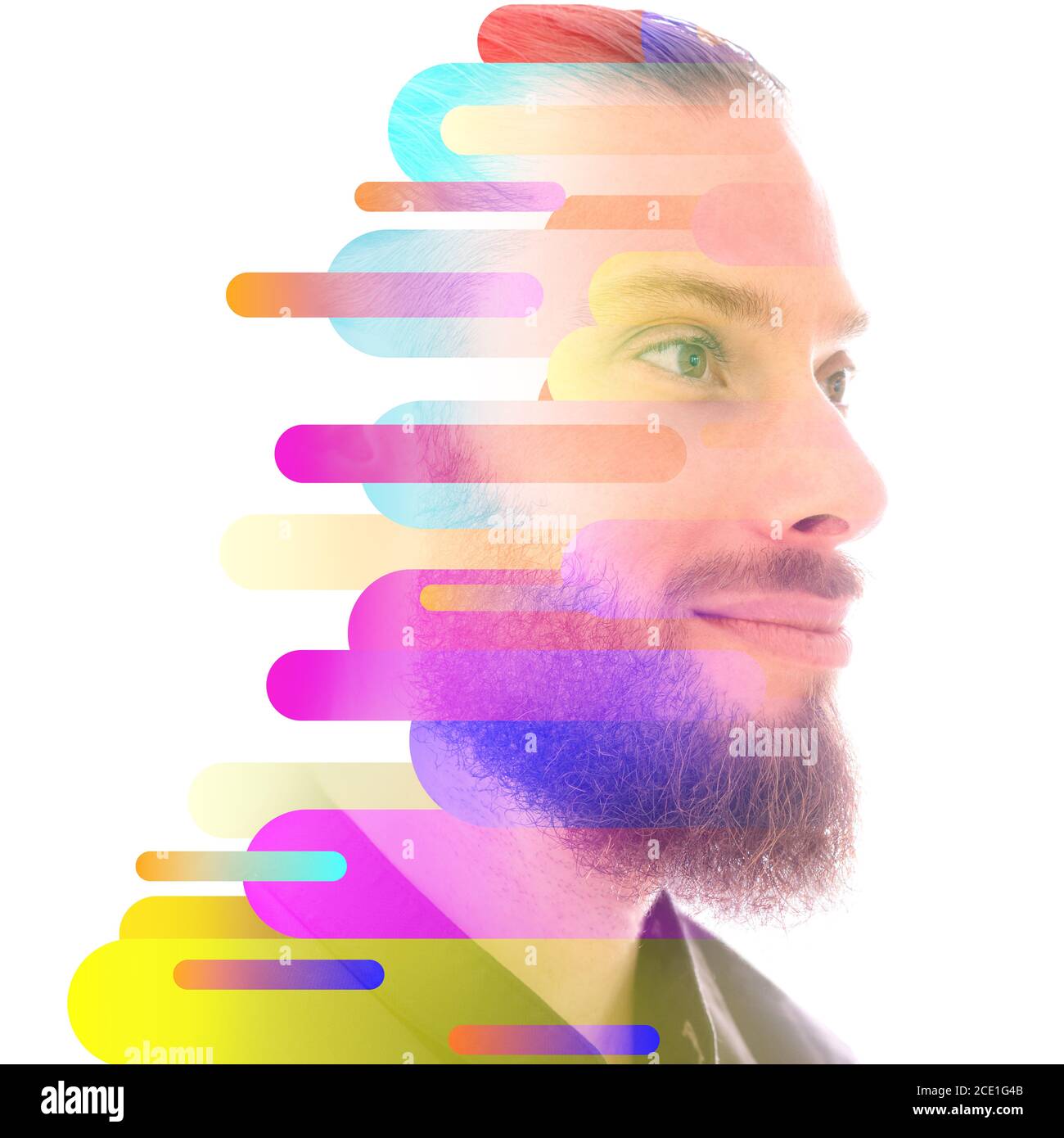 A portrait combined with a digital illustration Stock Photo - Alamy