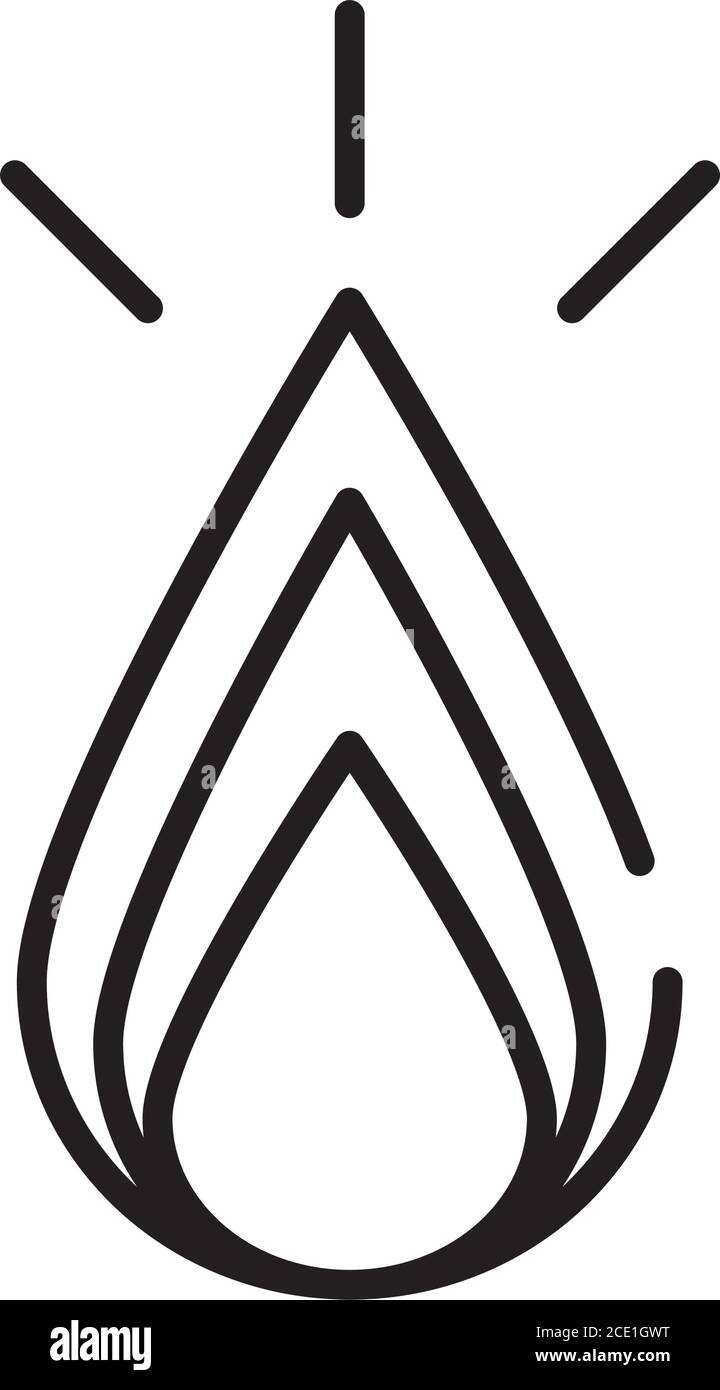 fire flame burning line style icon vector illustration Stock Vector ...