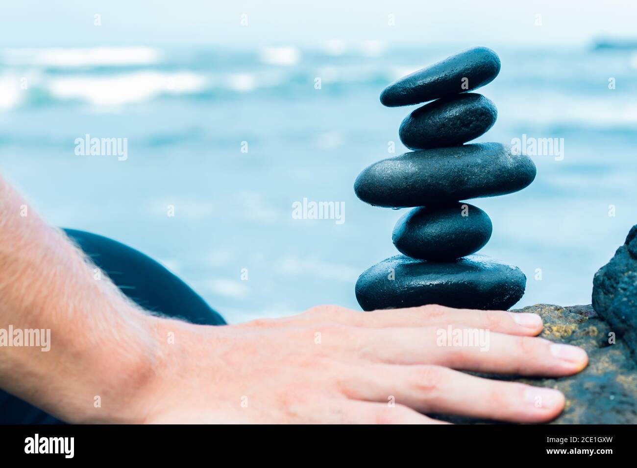 Balancing man silhouette hi-res stock photography and images - Alamy