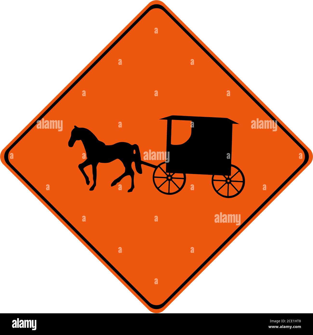 Horse and buggy warning sign hi-res stock photography and images - Alamy
