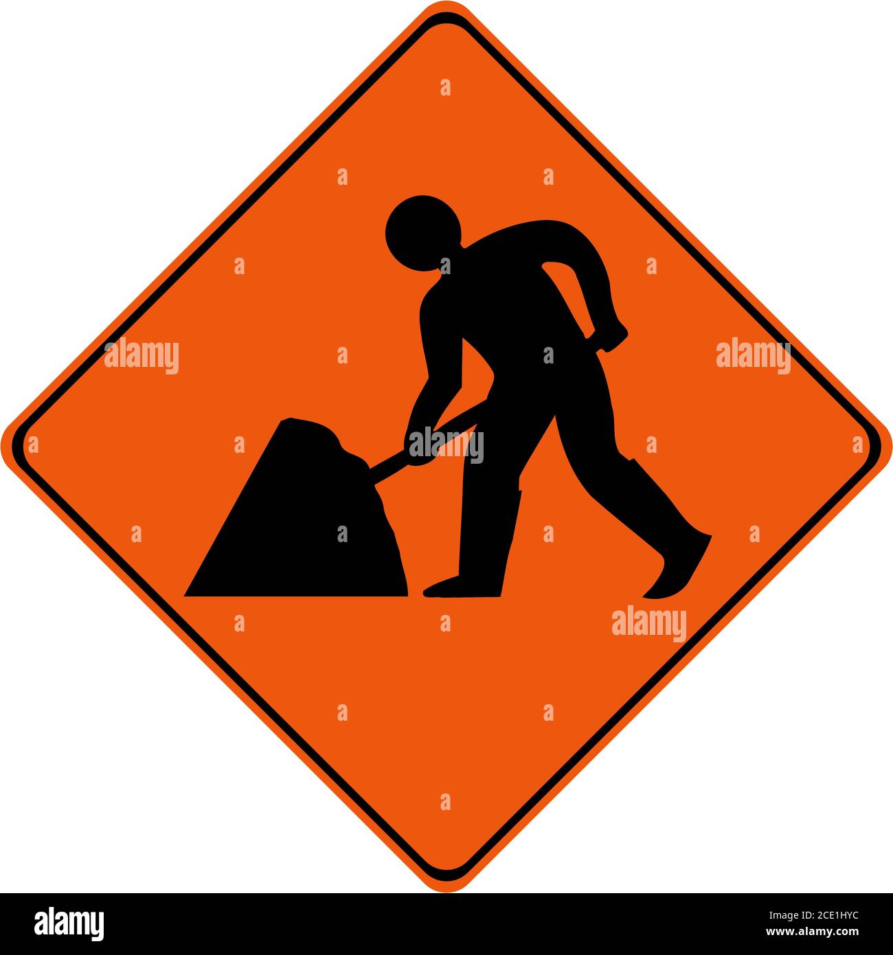 Man digging road work sign hi-res stock photography and images - Alamy