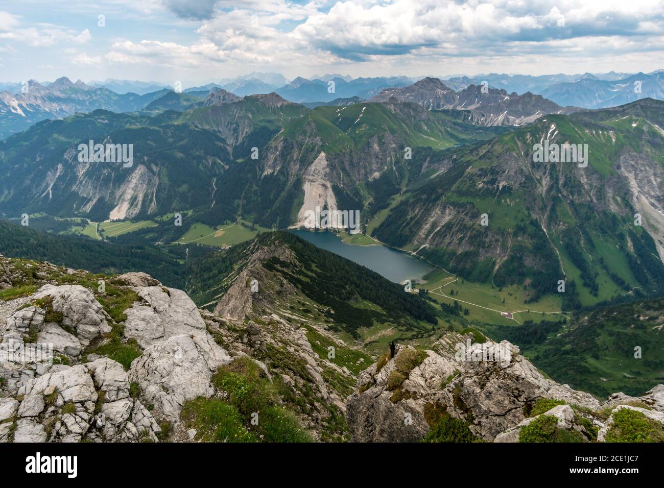 Fantastic hike to the mountain lake Schrecksee near Hinterstein in the ...