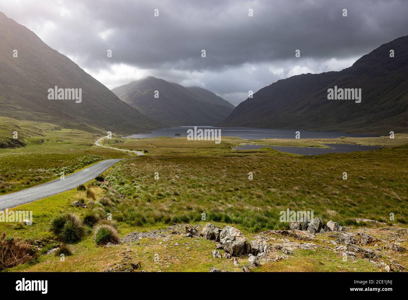 Doolough Valley with street ,Connemara . County Mayo Ireland Europe ...
