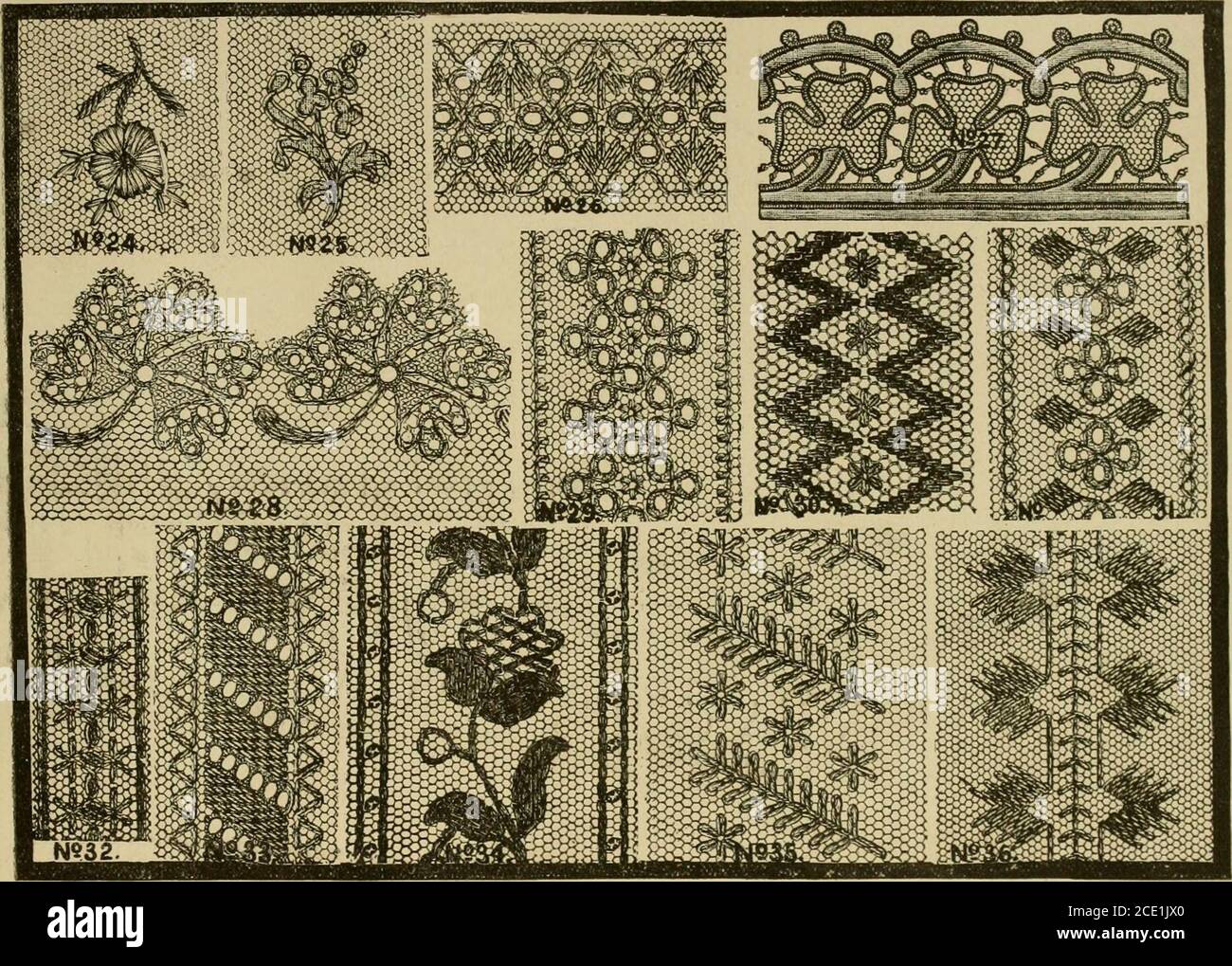 . Designs and patterns for needle work . i Stock Photo - Alamy
