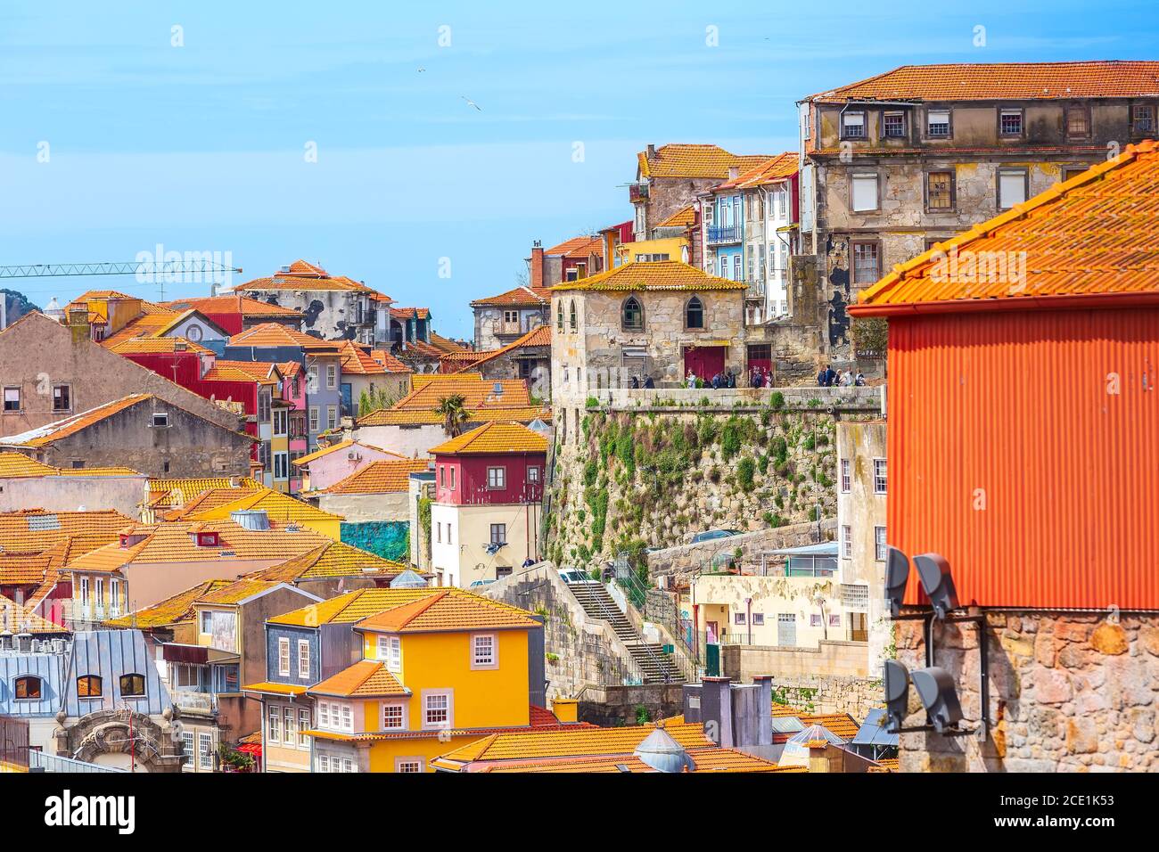 Porto, Portugal old town narrow street view Stock Photo - Alamy
