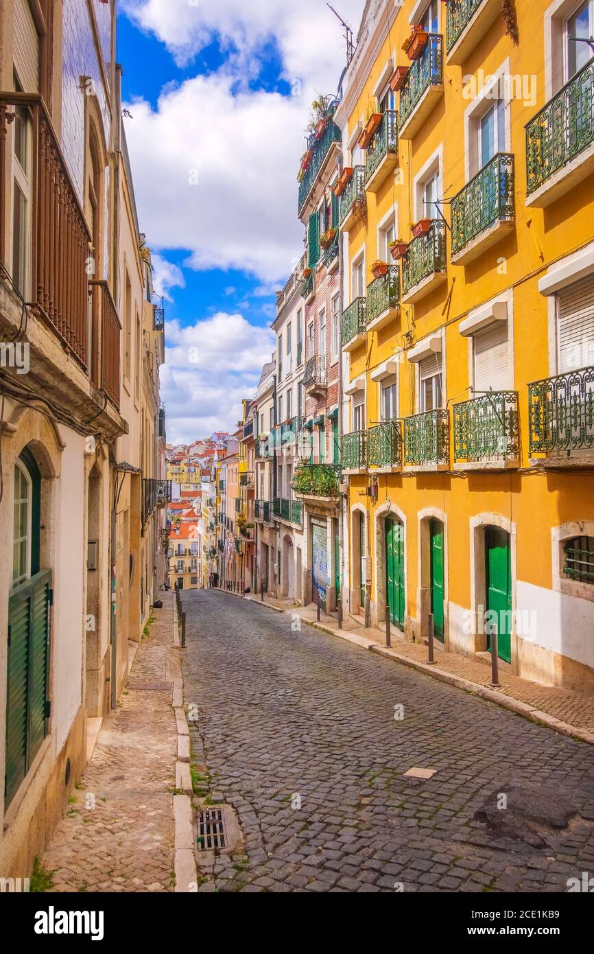 Lisbon, Portugal city street view Stock Photo - Alamy
