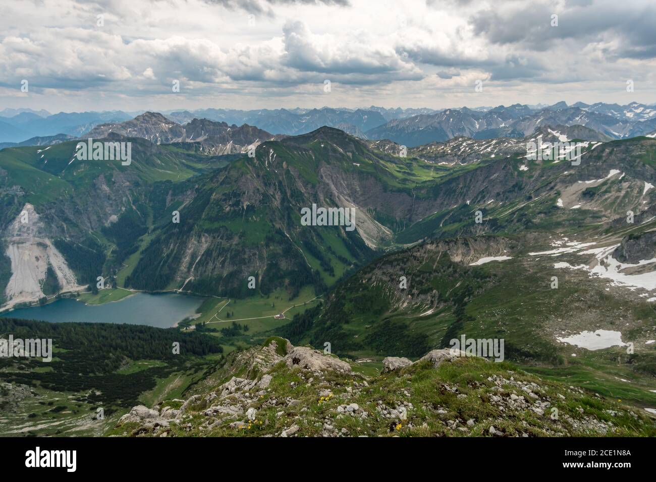 Fantastic hike to the mountain lake Schrecksee near Hinterstein in the ...
