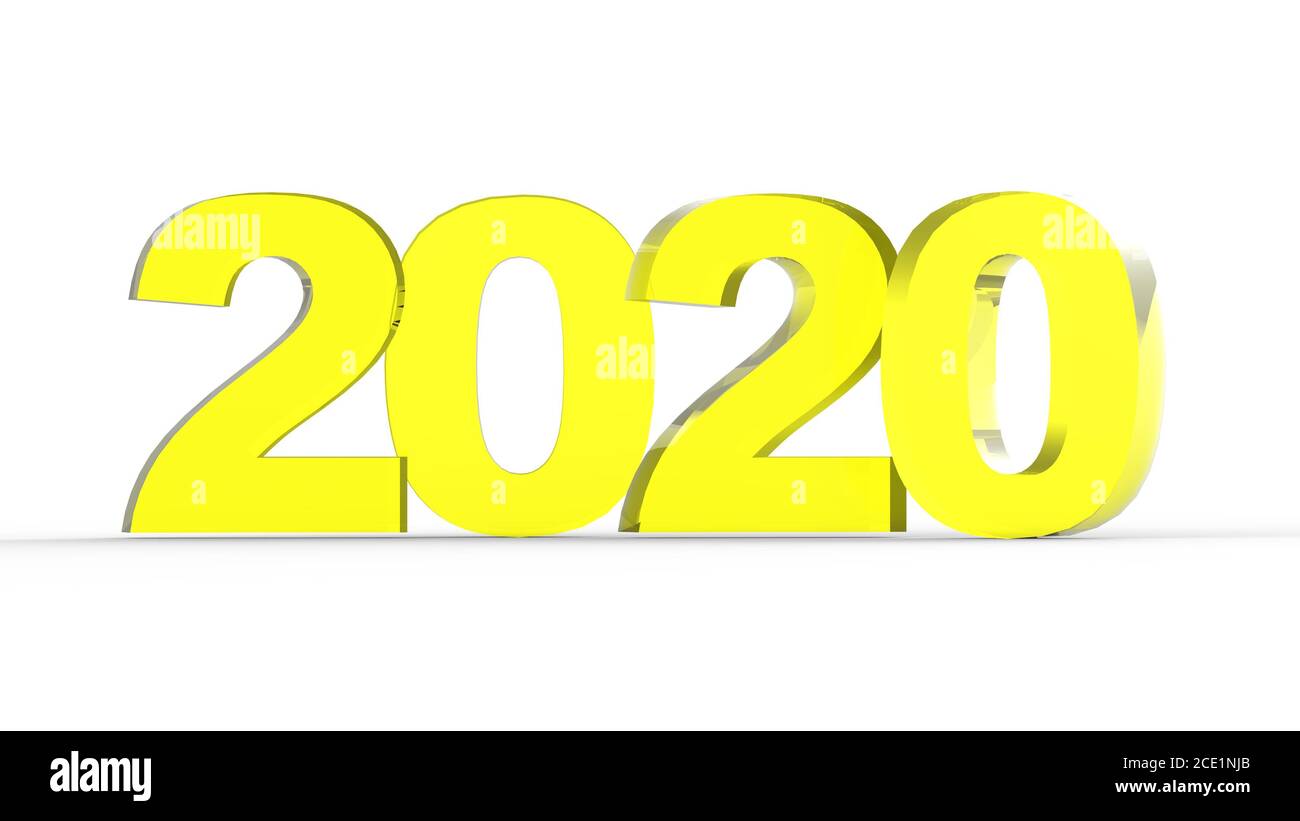 New Year 2020 golden bold letters 3d render illustration Stock Photo ...