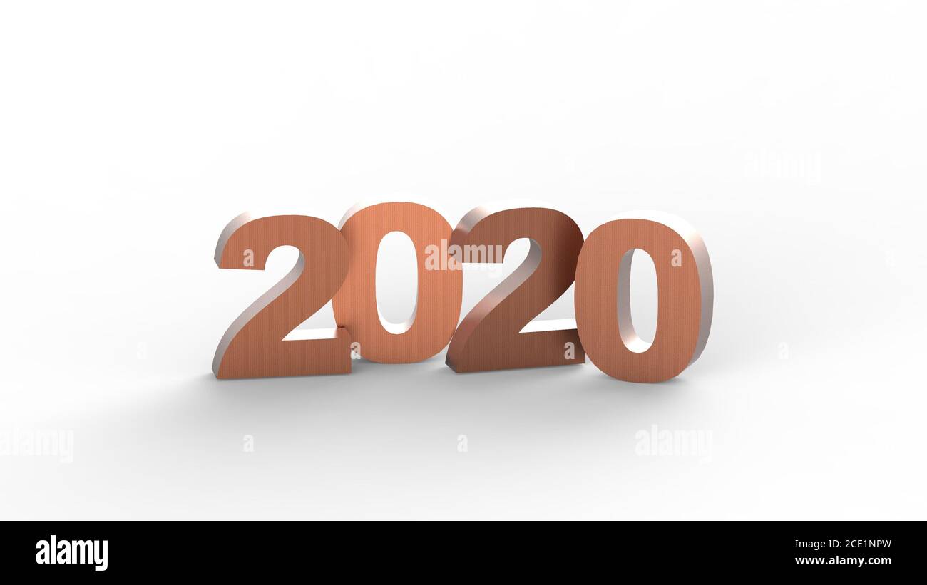 New Year 2020 golden bold letters 3d render illustration Stock Photo ...