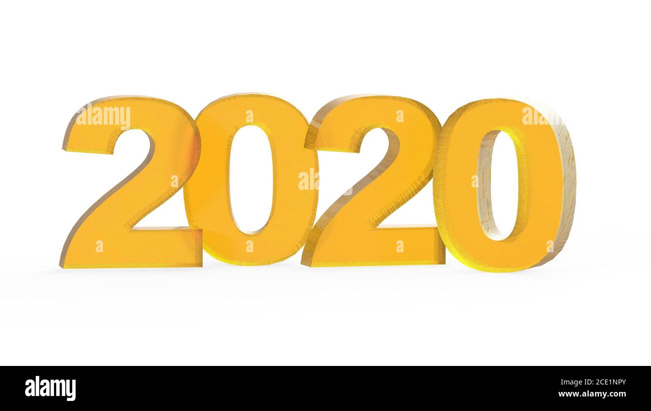 New Year 2020 golden bold letters 3d render illustration Stock Photo ...