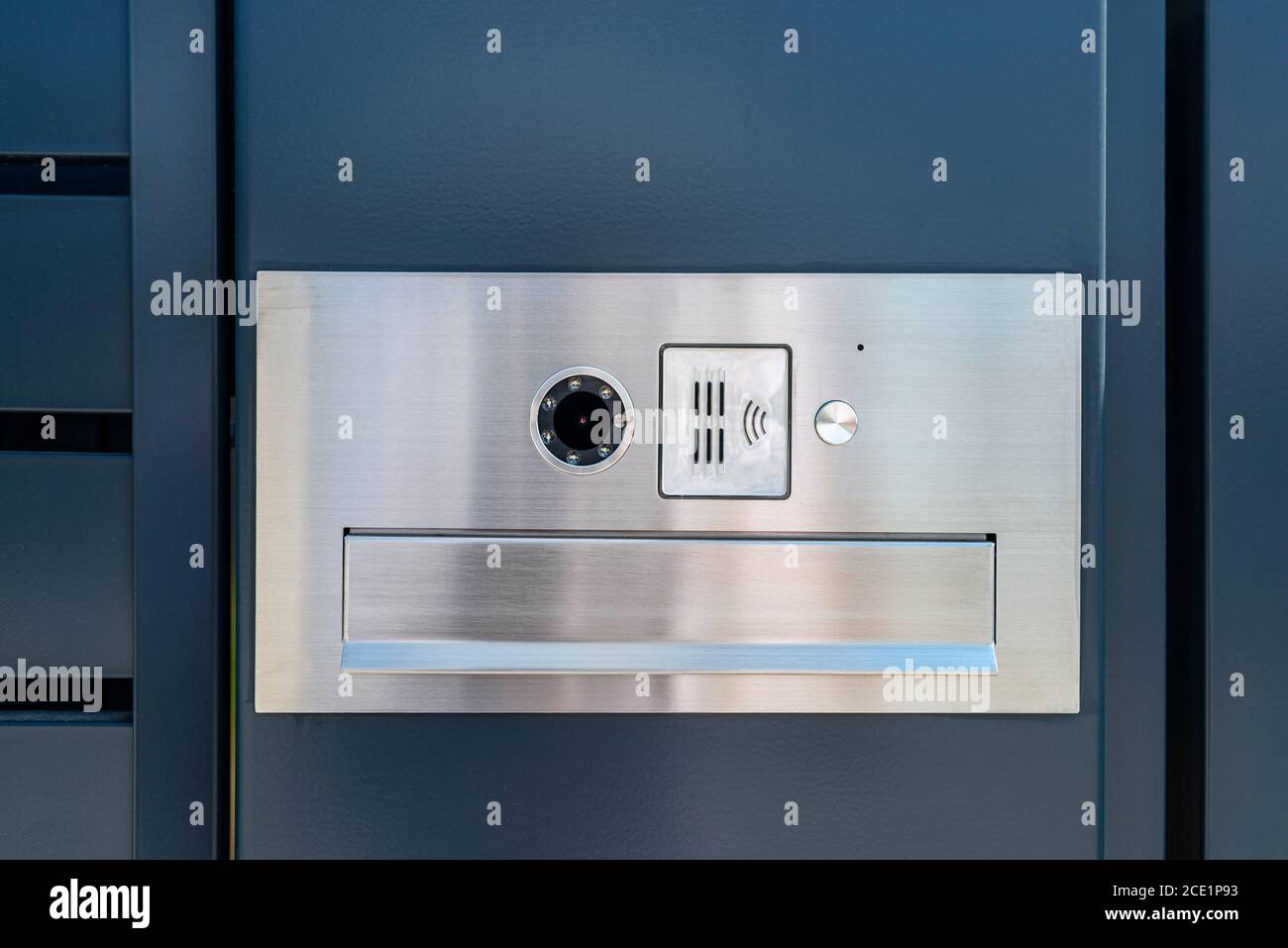 A modern videophone with a letterbox and a wireless card reader ...