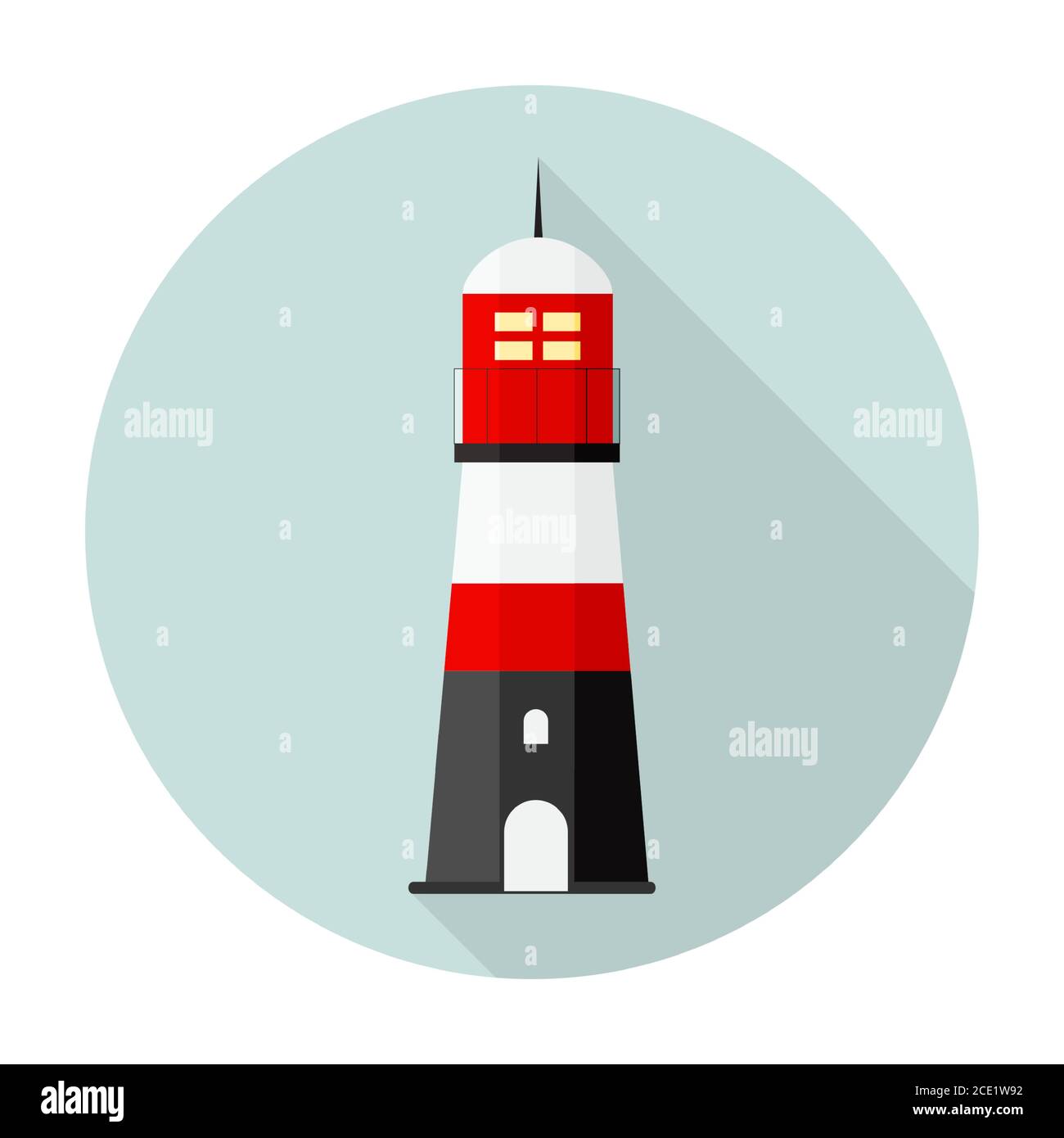 Searchlight Lighthouse towers for marine navigation of ships icon ...