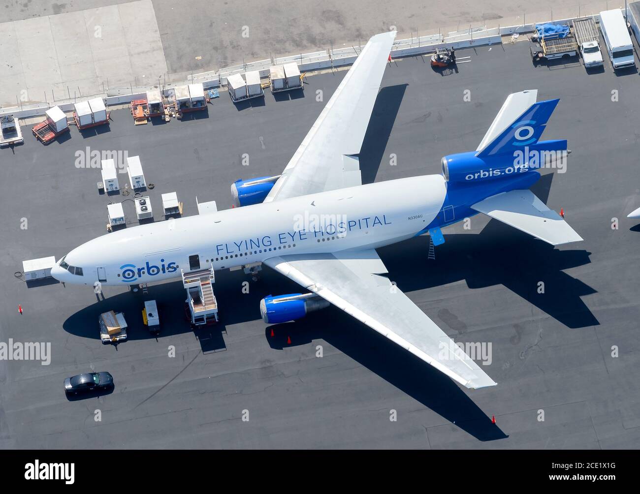 Orbis Flying Eye Hospital Douglas DC-10 aircraft. Aerial hospital to ...