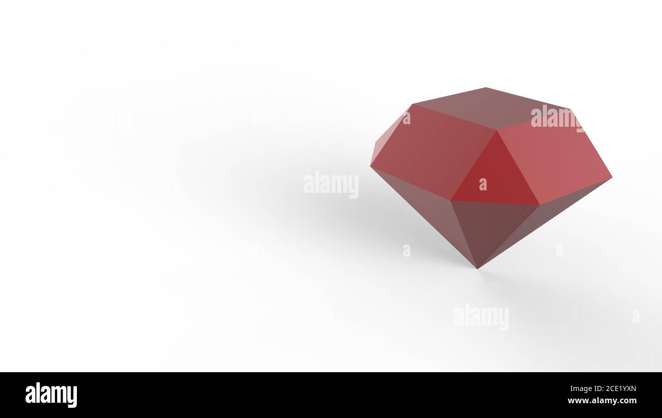 Red diamond transparent jewel crystal 3d light blue diamond and dark on ...