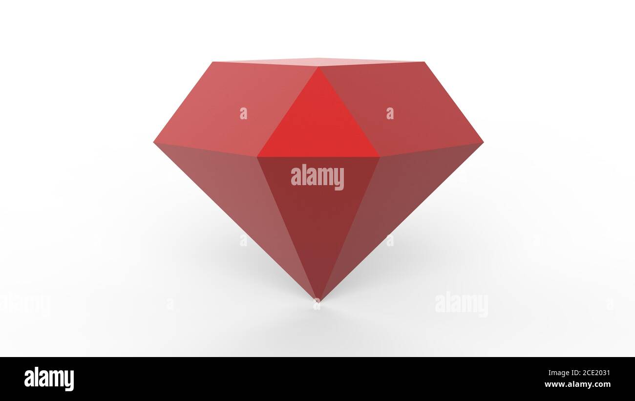 Red diamond transparent jewel crystal 3d light blue diamond and dark on ...