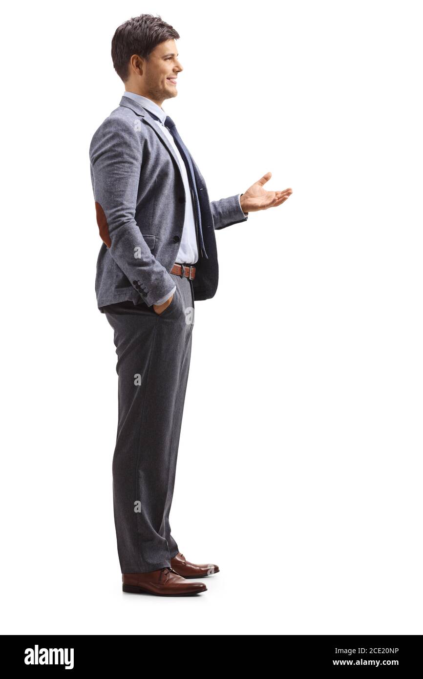 Man standing side full profile hi-res stock photography and images - Alamy