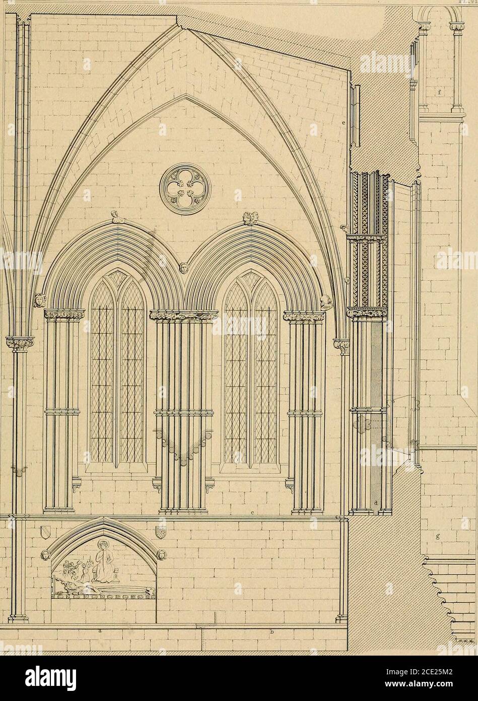 . Cathedral antiquities . part of the Audley chapel; d, upper part ...