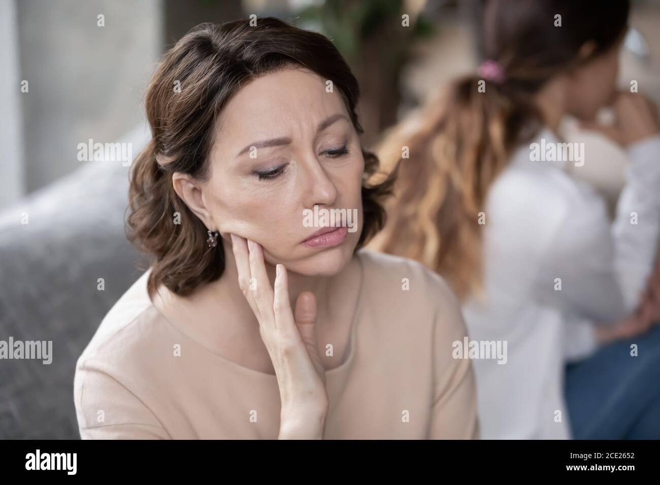 Unhappy different generations family having communication problems ...