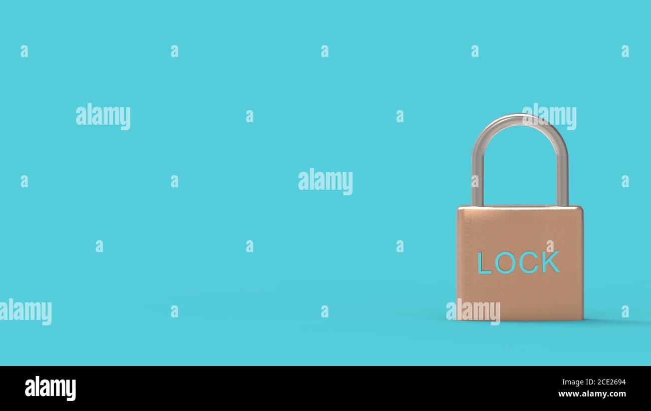 pad lock azure padlock with word "lock" on metal on a azure background ...