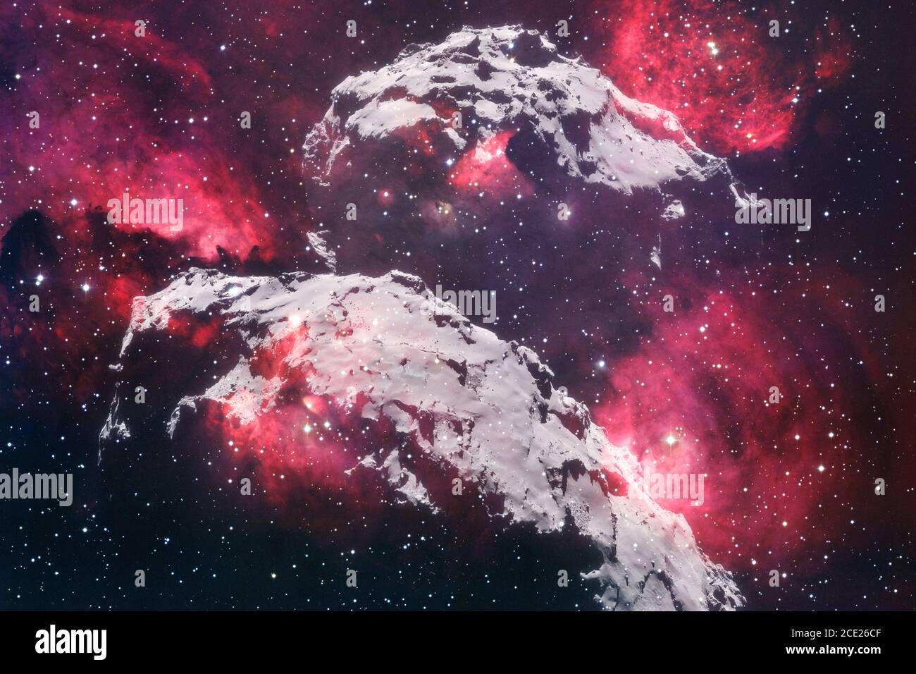 Comet 67P Churyumov-Gerasimenko. Awesome print for wallpaper. Elements ...