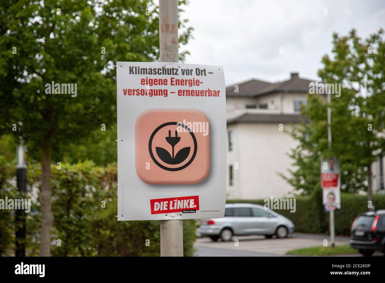 Meckenheim, NRW, Germany, 08 28 2020, poster of DIE LINKE party for ...