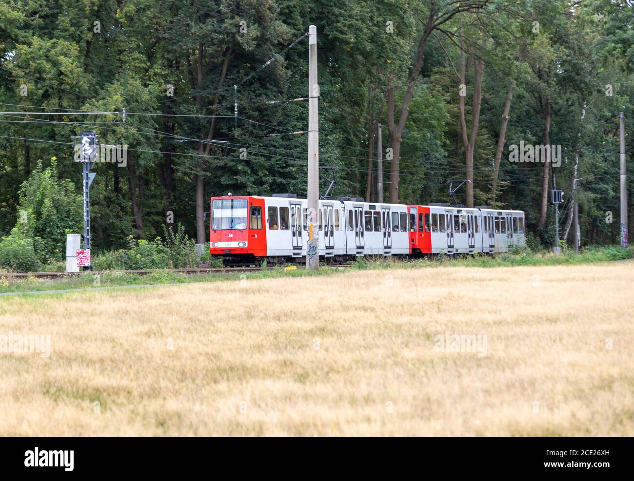Cologne, NRW, Germany, 08 29 2020, Cologne tram, line 18 on a ...