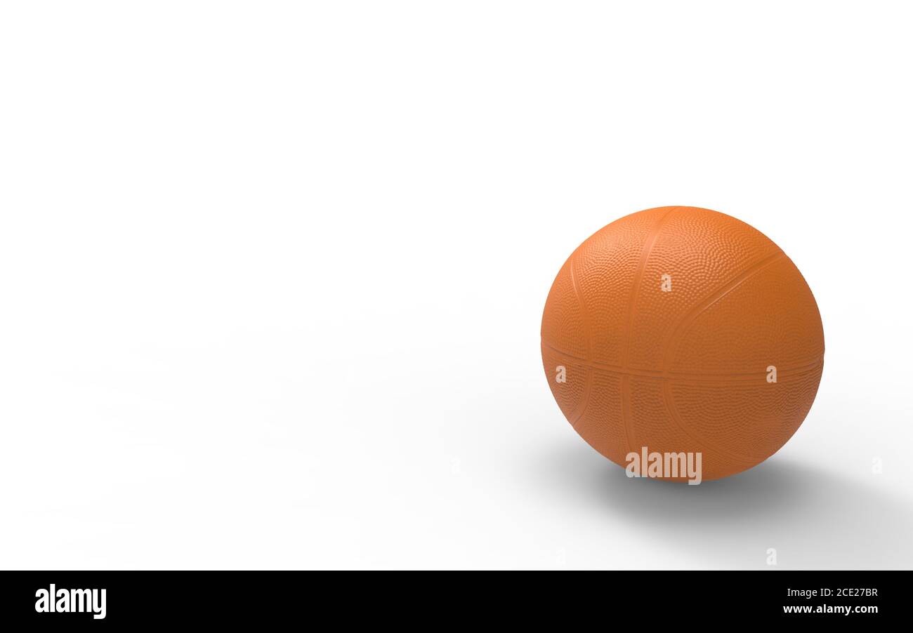 Orange plastic Basketball close-up on bright white studio background ...