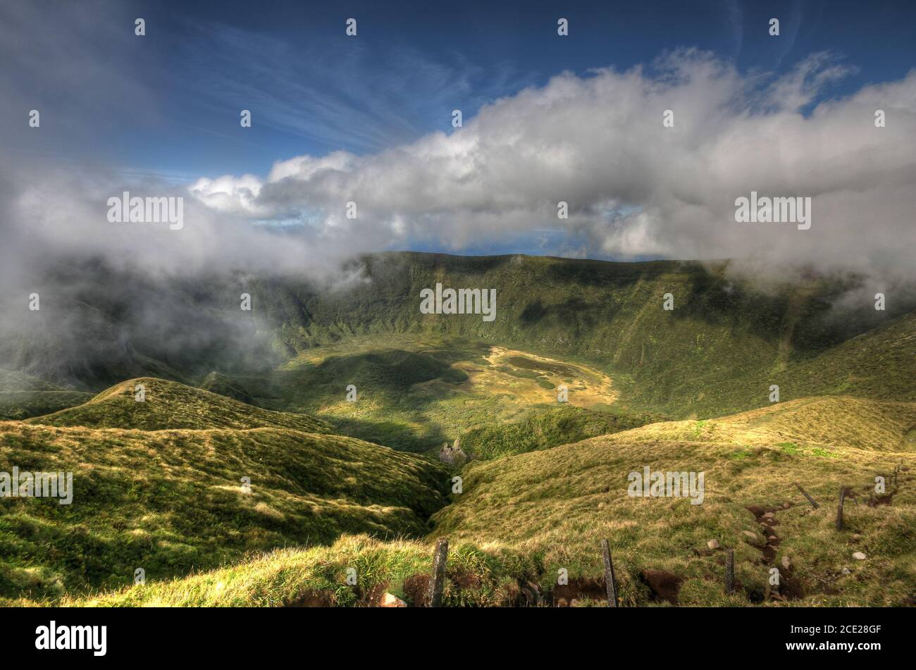 Faial Volcano caldera in a cloudy and windy day, Azores Stock Photo - Alamy