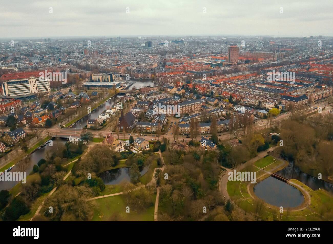 Aerial scenic view of Amsterdam city, the Netherlands Stock Photo - Alamy