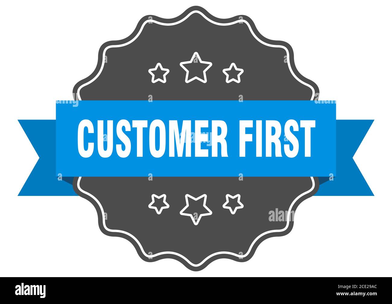 customer first label. customer first isolated seal. Retro sticker sign ...