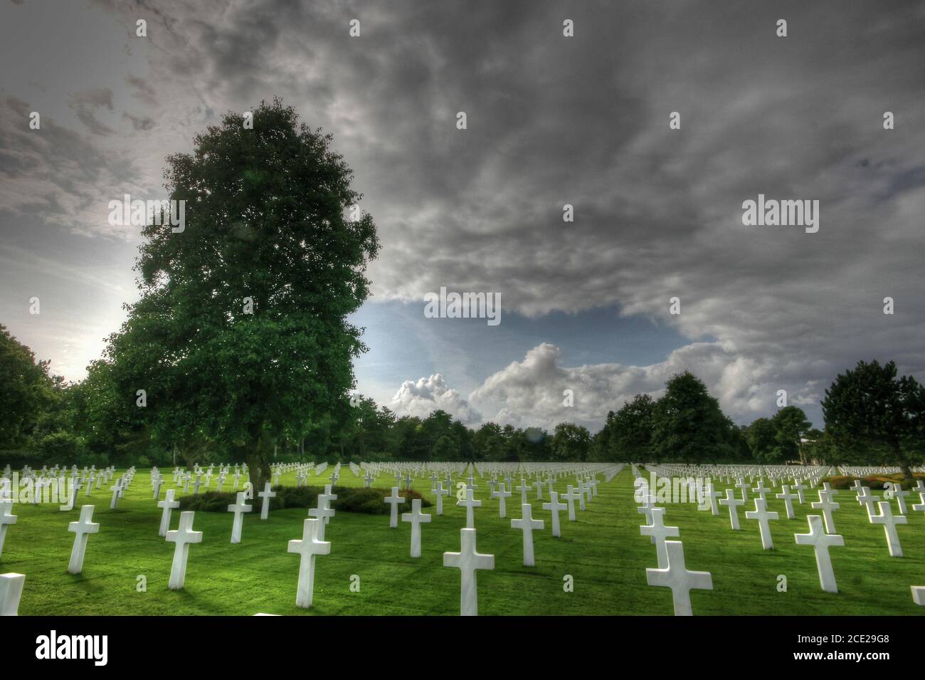 American Cemetery in Normandy in a cloudy day from September Stock ...